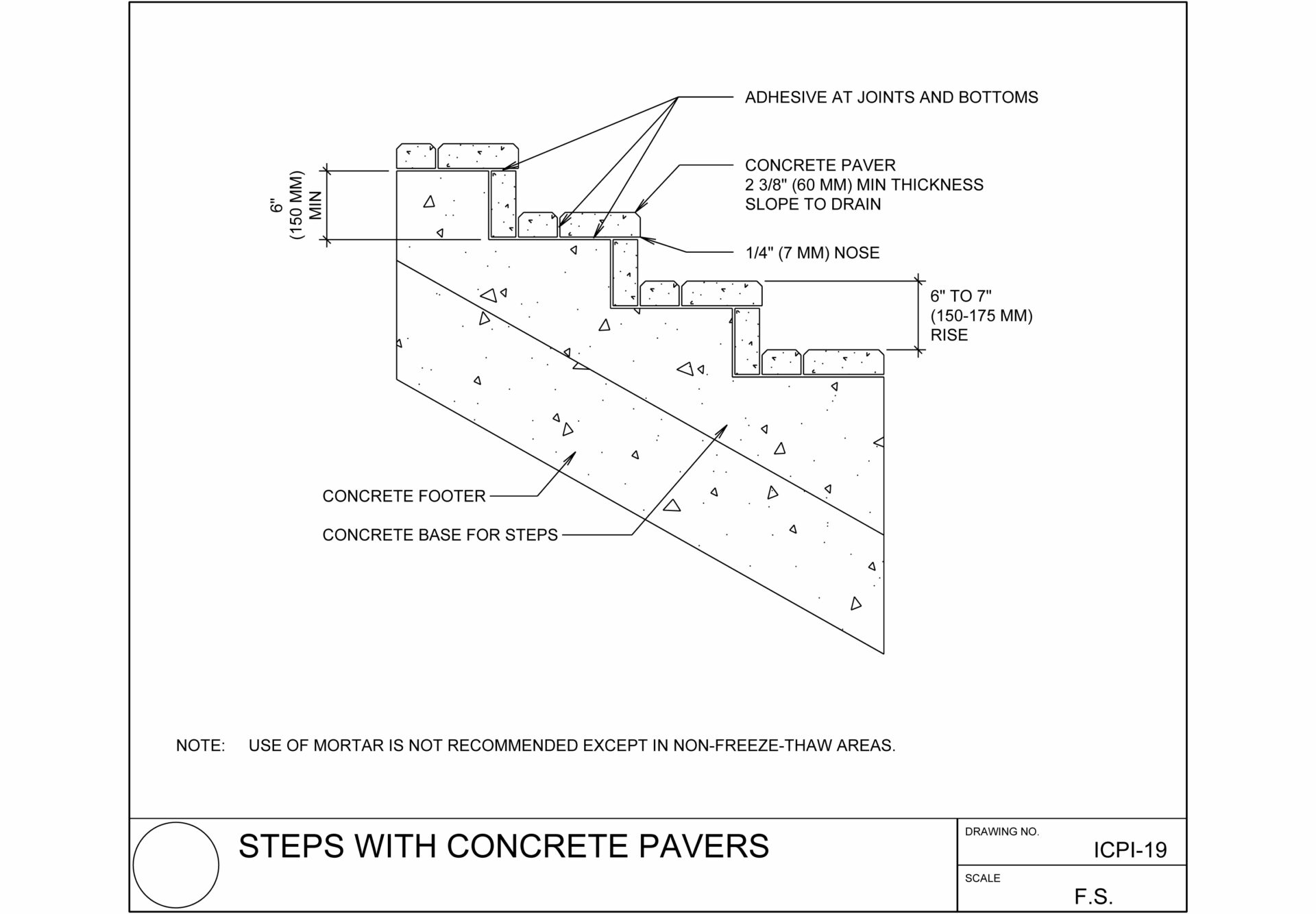 Concrete Block Steps Detail Drawing